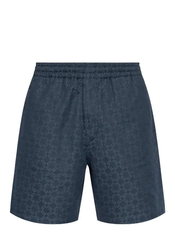 Givenchy Monogrammed Elastic Waist Shorts - Navy Blue