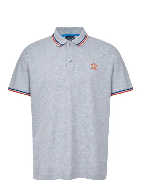 PAUL  SHARK Logo Short-sleeved Polo Shirt - Gray