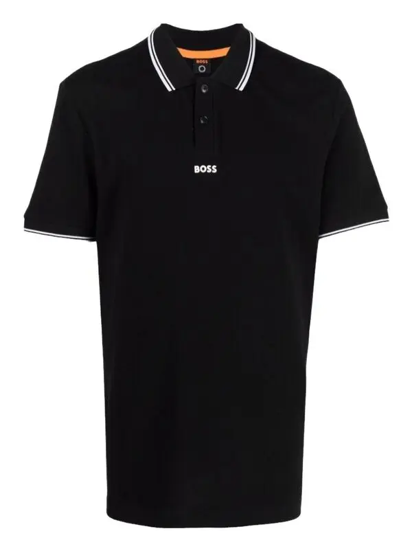 Hugo Boss Logo-print Polo Shirt - Black