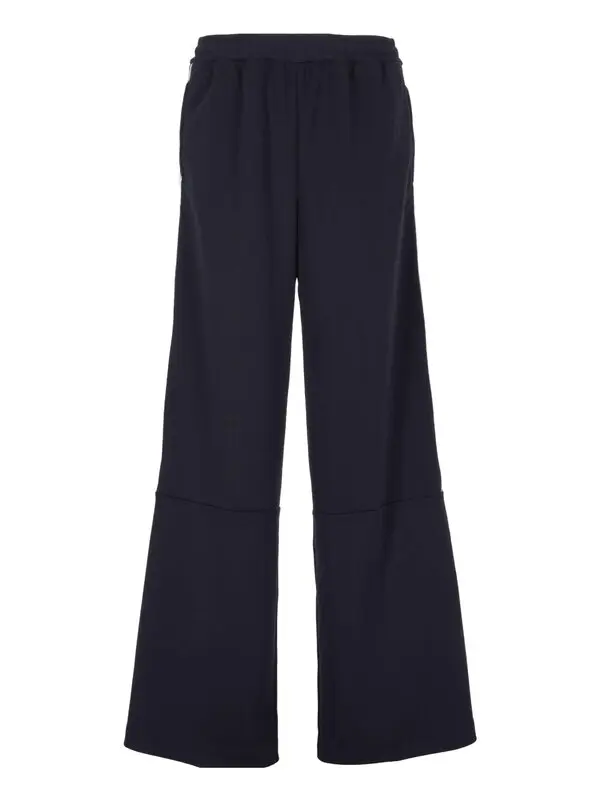 Gucci Wide Leg Trousers With Web Detail - Blue
