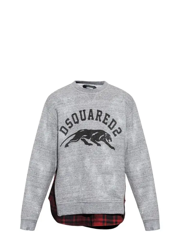 Dsquared2 Logo-printed Layered Sweatshirt - Grey