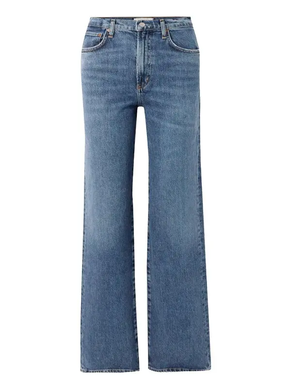 AGOLDE High Waist Straight Leg Jeans - Blue