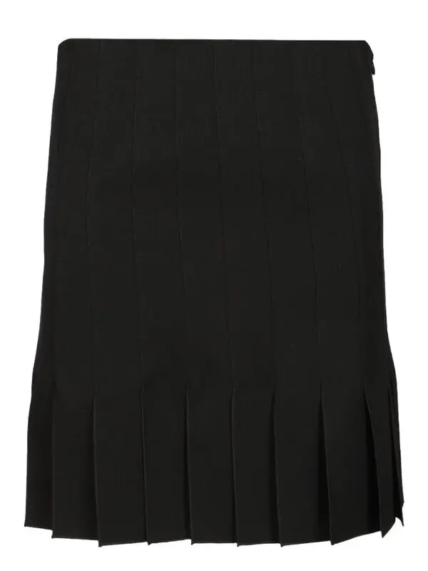 Marni Pleated Wool Mini Skirt - Black