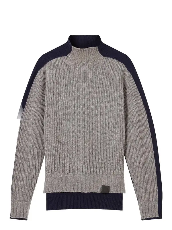 Stella McCartney Contrast Panelled Turtleneck Jumper - Gray