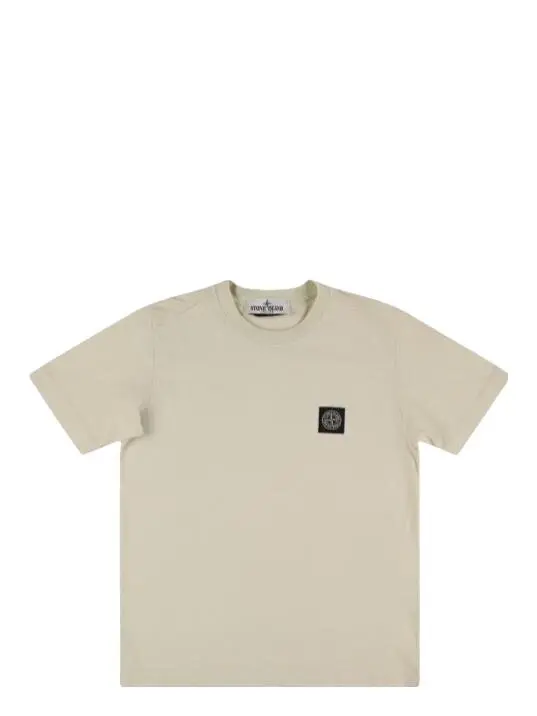 Stone Island Crewneck Jersey T-shirt With Logo Patch - Nude