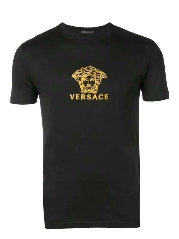 Versace Embroidered Logo T-shirt - Black