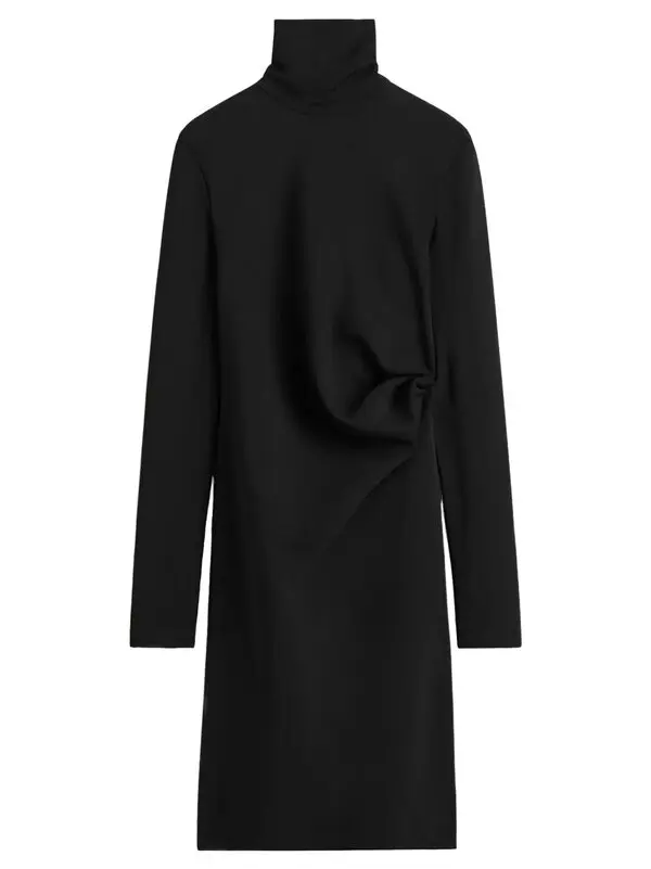 TOTEME High-neck Twisted Seam Dress - Black
