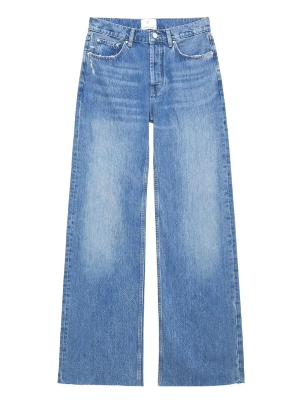 ANINE BING Hugh Logo Patch Jeans - Blue