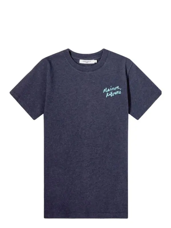Maison Kitsuné Mini Handwriting Logo T-shirt - Blue
