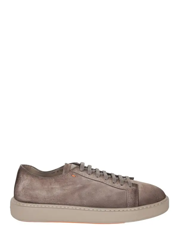 Santoni Round Toe Lace-up Sneakers - Beige