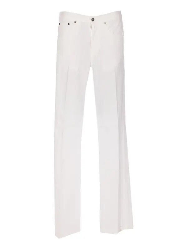 DONDUP Straight Leg Pants - White
