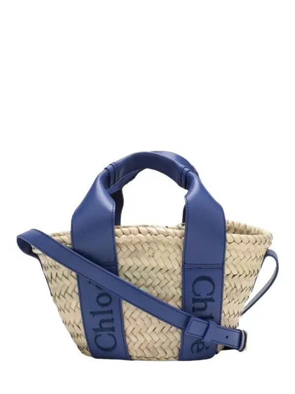 Chloé Sense Mini Raffia Tote Bag - Blue