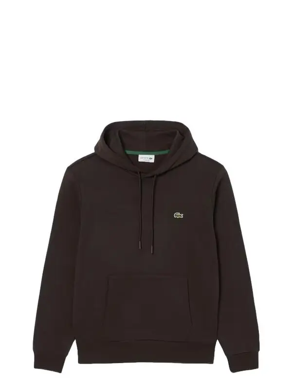 Lacoste Embroidered Logo Hoodie - Brown