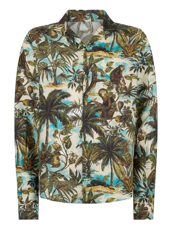 Dsquared2 Monkey Printed Notch Collar Shirt - Fantasy