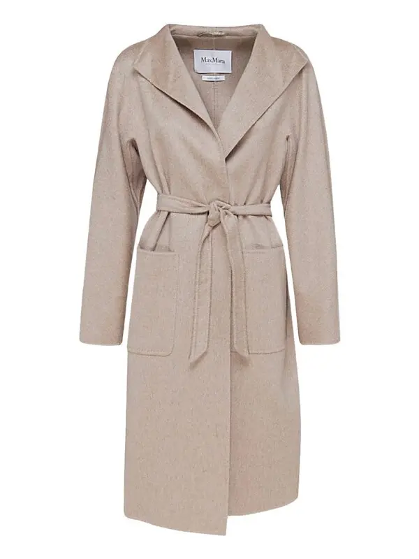 Max Mara Lilia Belted Long-sleeved Coat - Sand