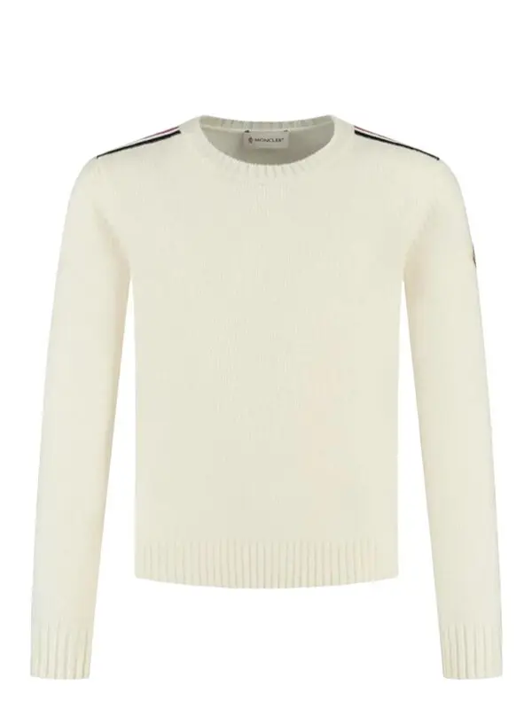 Moncler Logo-patch Crewneck Jumper - Milky White