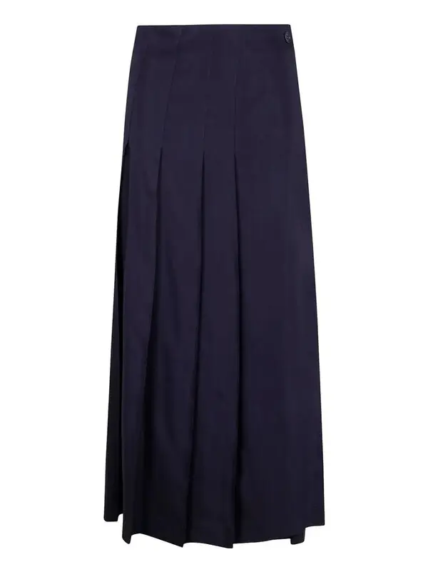 P.a.r.o.s.h Maxi High-waisted Pleated Skirt - Blue