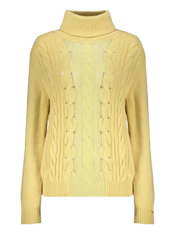 Herno Cable Knit Turtleneck Sweater - Yellow