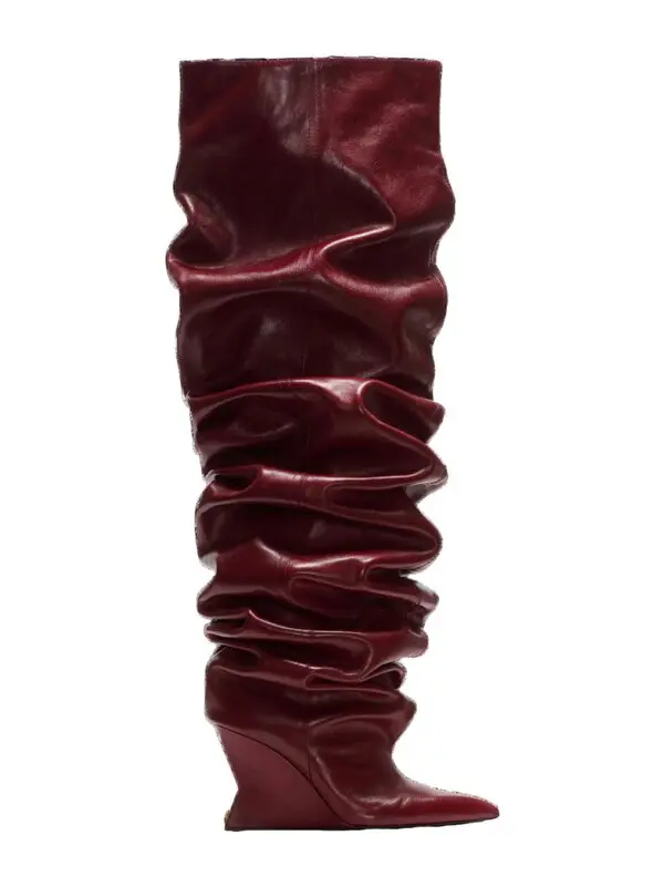 Balmain Wedge Thigh-high Boots - Brown