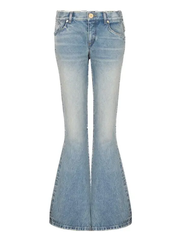 Balmain Western Bootcut Denim Jeans - Green