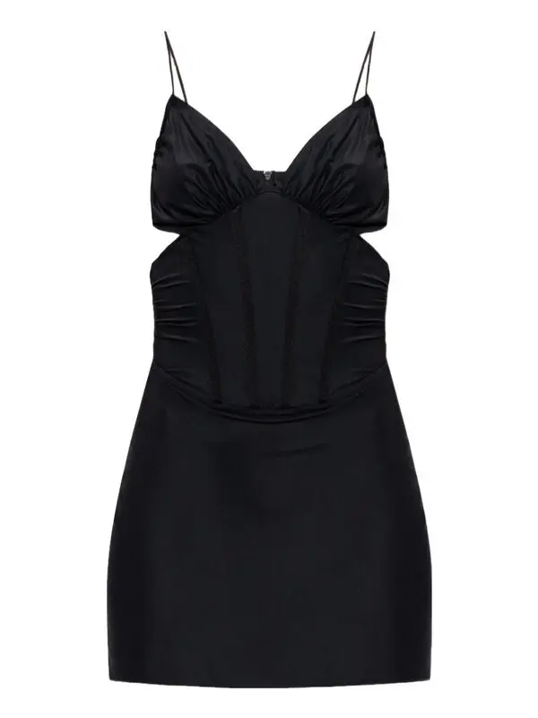 MISBHV Cut-out Spaghetti-strap Minidress - Black
