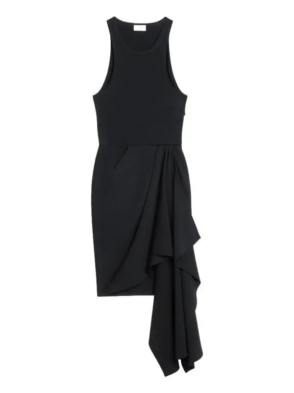 Celine Draped Viscose Dress - Black