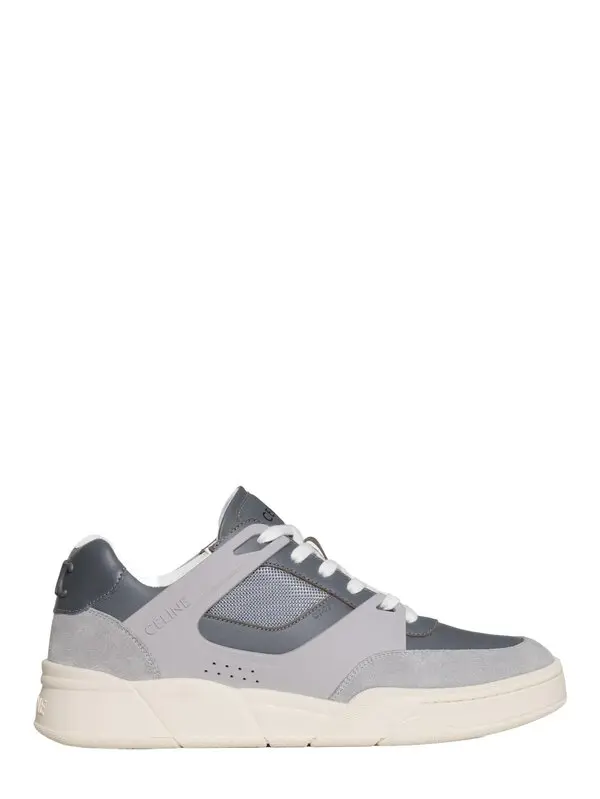 Celine Suede Calfskin And Mesh Lace-up Sneakers - Dark Gray