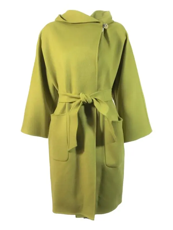 Max Mara Long Sleeved Hooded Coat - Green