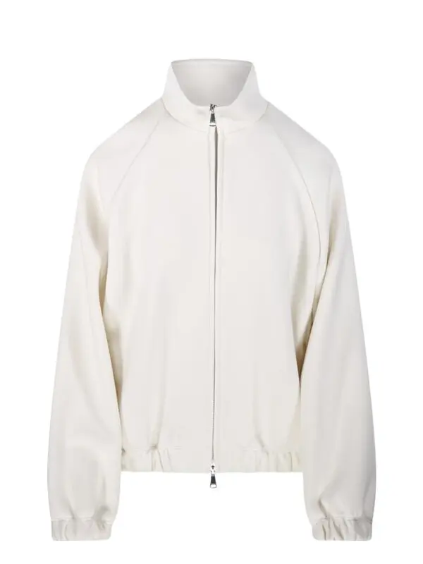 Max Mara Frine High-neck Zipped Sweatshirt - White