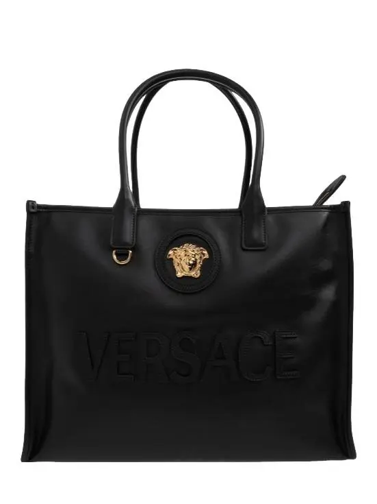 Versace Logo Shopper Bag - Black