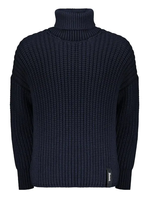 Herno Chunky Turtleneck Knitted Sweater - Dark Blue