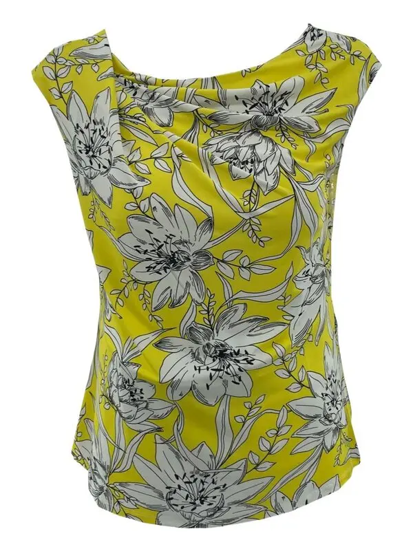 Max Mara Sleeveless Floral Print Top - Gray