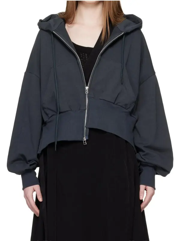 Yohji Yamamoto Asymmetrical Terry Hoodie - Black