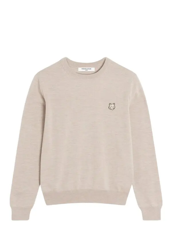 Maison Kitsuné Bold Fox Head Patch Knitted Jumper - Marble Color
