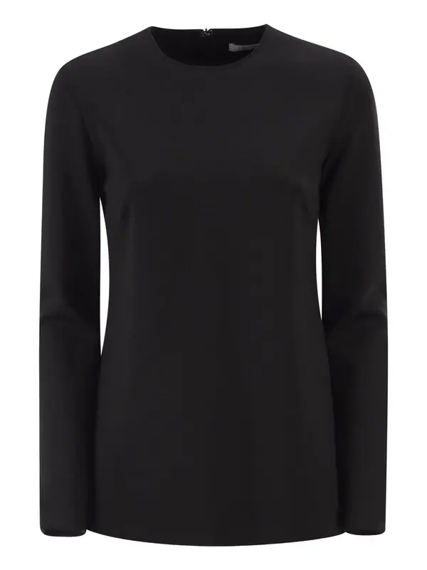 Max Mara Slim Fit Crewneck Top - Black