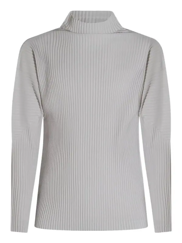 Issey Miyake Homme Plissé High Neck Pleated Top - Grey