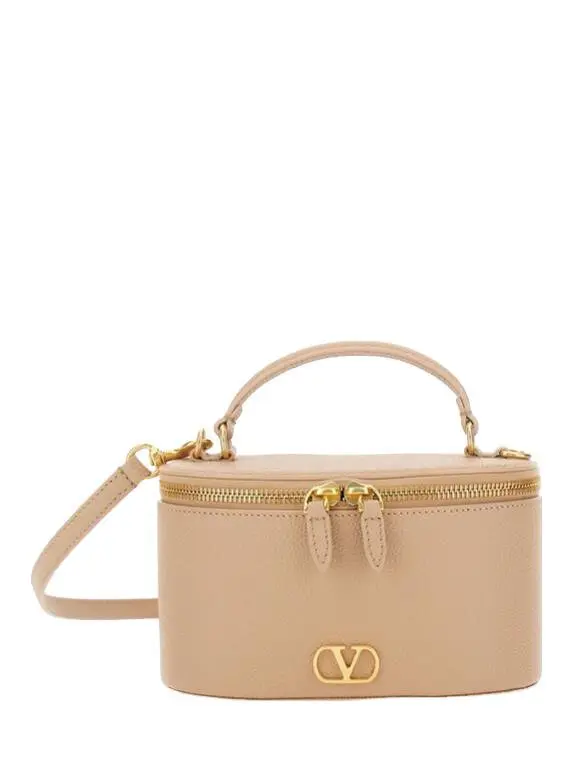Valentino Garavani Vlogo Mini Vanity Clutch Bag - Nude