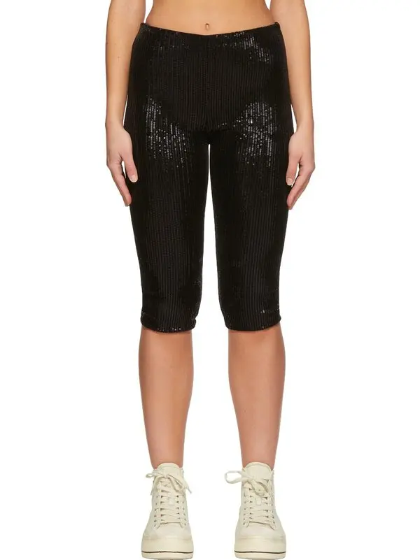 We11Done Sequin Embellished Cycling Shorts - Black