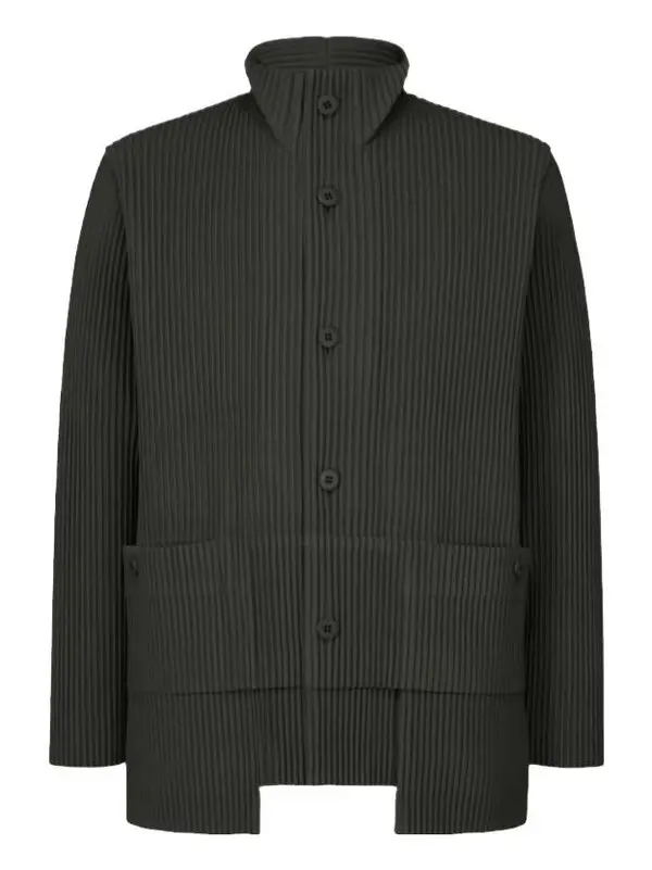 Issey Miyake Homme Plissé High-neck Pleated Jacket - Cola Ash
