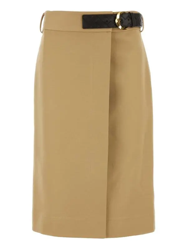 Bottega Veneta Belted Midi Skirt With Intacciato Detail - No