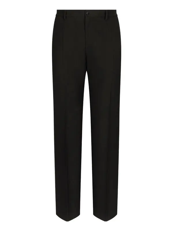 Dolce & Gabbana Virgin Wool Straight-leg Trousers - Black