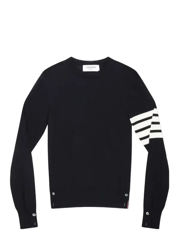 Thom Browne 4-bar Ribbed Knit Sweater - Navy Blue