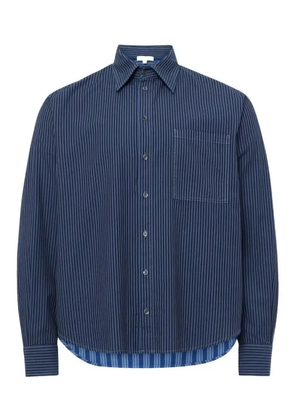 J.W.ANDERSON Striped Cotton Shirt - Navy Blue