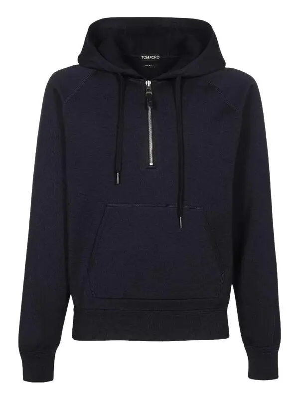 TOM FORD Long-sleeved Hooded Sweater - Black