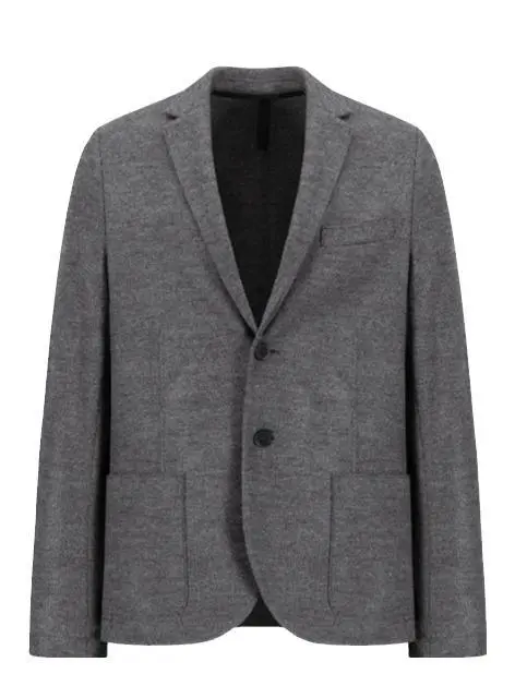 Harris Wharf London Blazer Vitale Barberis Houndstooth - Medium Gray