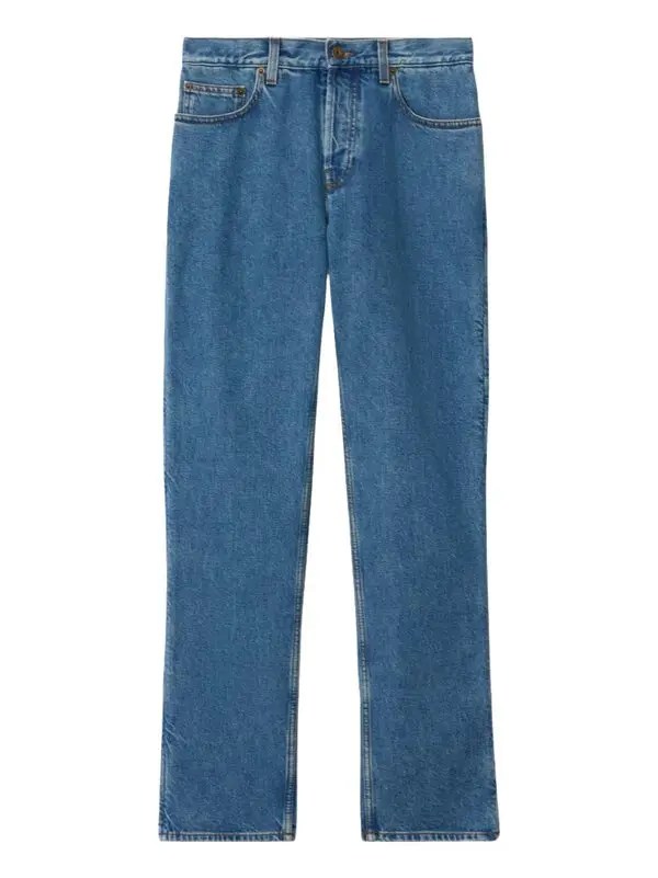 Burberry Straight Leg Slim Fit Jeans - Medium Blue