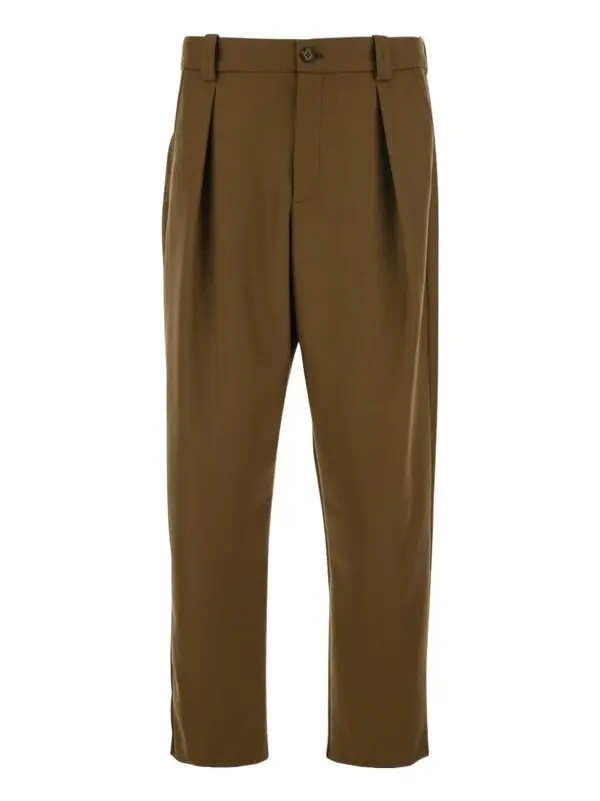 A.p.c. Regular Fit Pleat Detailed Trousers - Brown