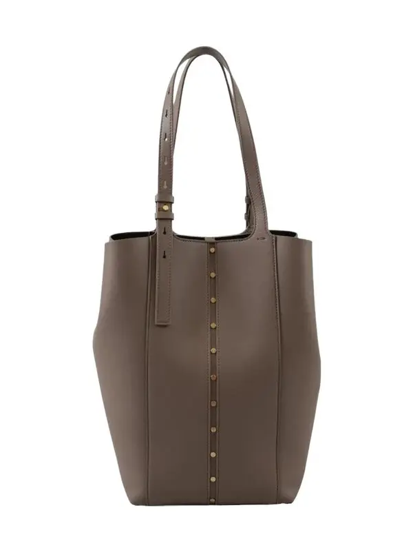 GOLDEN GOOSE Studded Leather Tote Bag - Brown