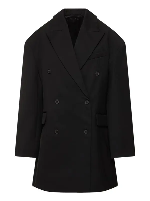 Wardrobe.NYC Double Breasted Tailored Coat - Black