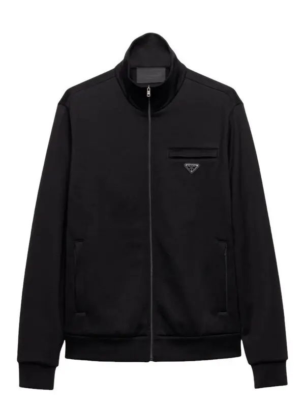 Prada Technical Cotton Zip-up Blouson Jacket - Black